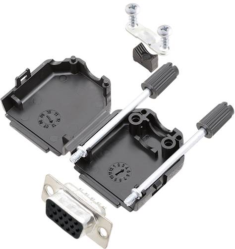 Tru Components TCDPPK09BKHDS15K 7709504K D-Sub uticnica – set 180 broj pinova: 15 vrh za lemljenje