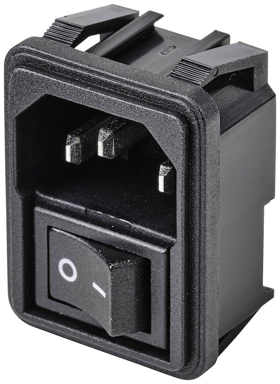 Tru Components TC-10088416 IEC konektor muski konektor za ugradnju, vertikalni Ukupan broj polova: 3 10 A crni