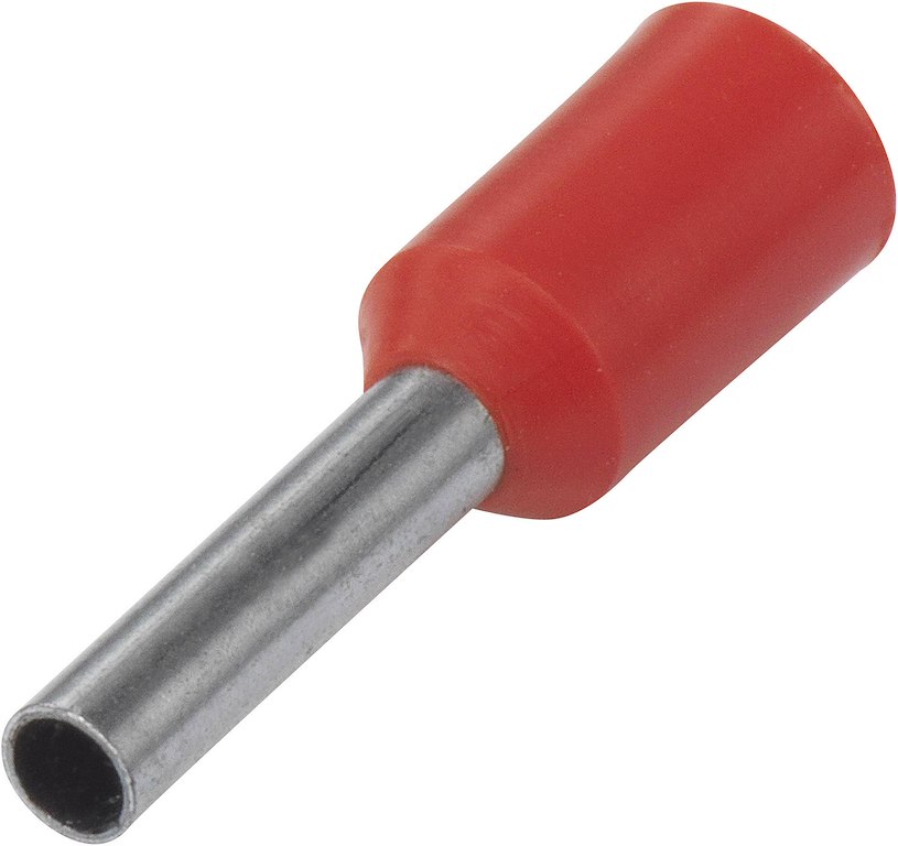 Terminali 1 * 1,50 mm * 8 mm delimicno izolovani, crveni Tru Components 1091296 100 komada