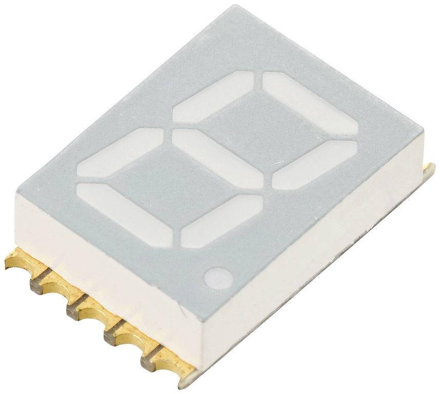 Tru Components SMD LED zuti 10 mcd Jednocifreni displej