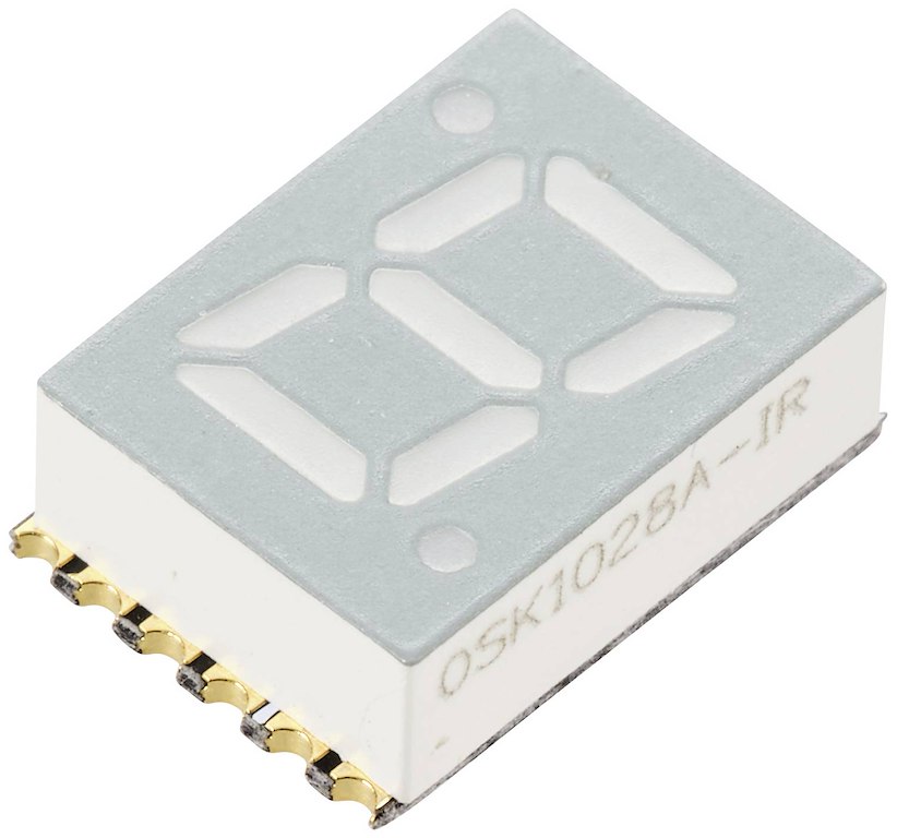Tru Components SMD LED zuti 6 mcd Jednocifreni displej