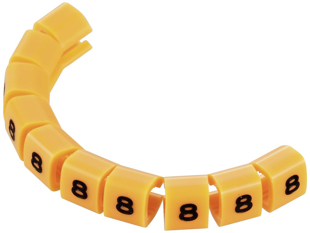 Oznaka za oznacavanje kablova, odstampani simbol 8 opseg spoljnog precnika od 3 do 3,60 mm 1593402 TC-MB1/8203 Tru Components