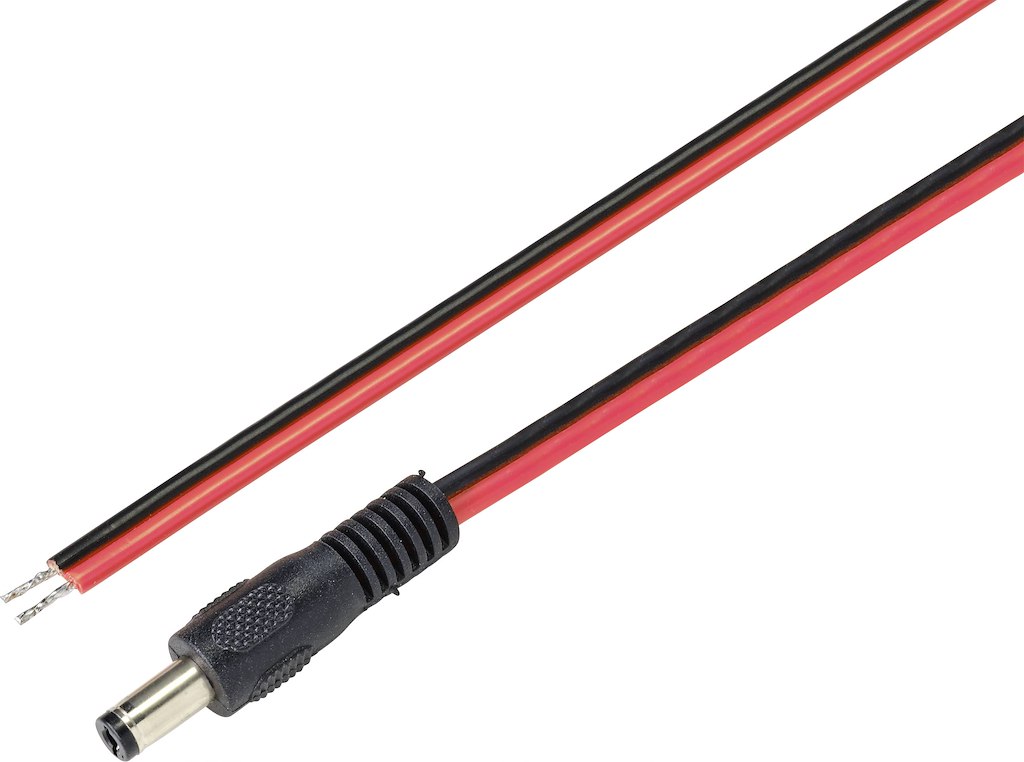 Tru Components TC-9556664 niskonaponski prikljucni kabl niskonaponski muski konektor – slobodni kraj 5,5 mm 2,1 mm 2,00 m