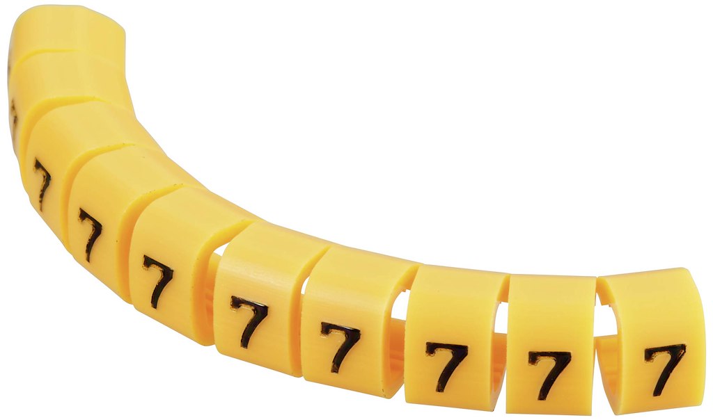 Oznaka za obelezavanje kablova, stampani simbol 7 opseg spoljasnjeg precnika 4 do 5,10 mm 1593429 TC-MB2/7203 Tru Components