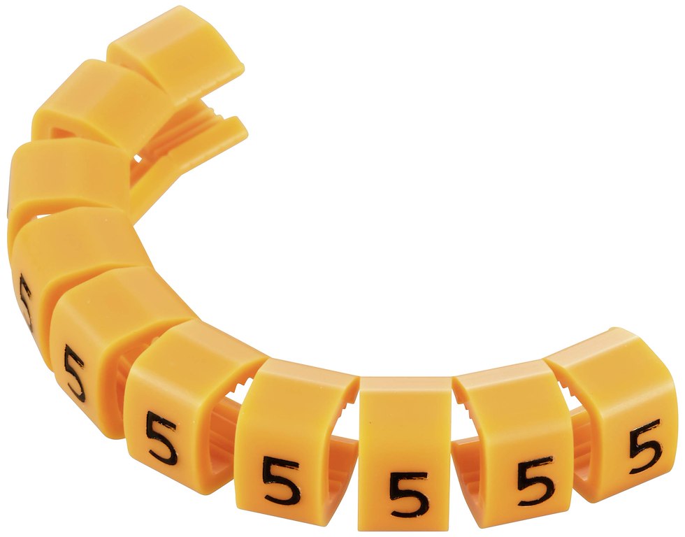 Oznaka za obelezavanje kablova, odstampani simbol 5 opseg spoljasnjeg precnika 4 do 5,10 mm 1593427 TC-MB2/5203 Tru Components