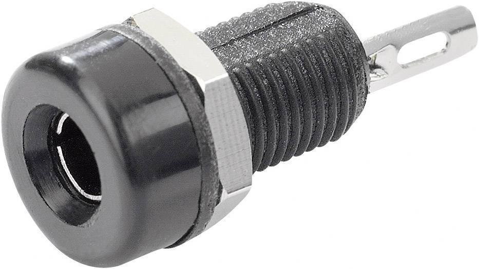 Laboratorijska uticnica, uticnica, vertikalna instalacija, precnik kontakta: 4 mm, crna boja Tru Components TC-R1-16A Crna