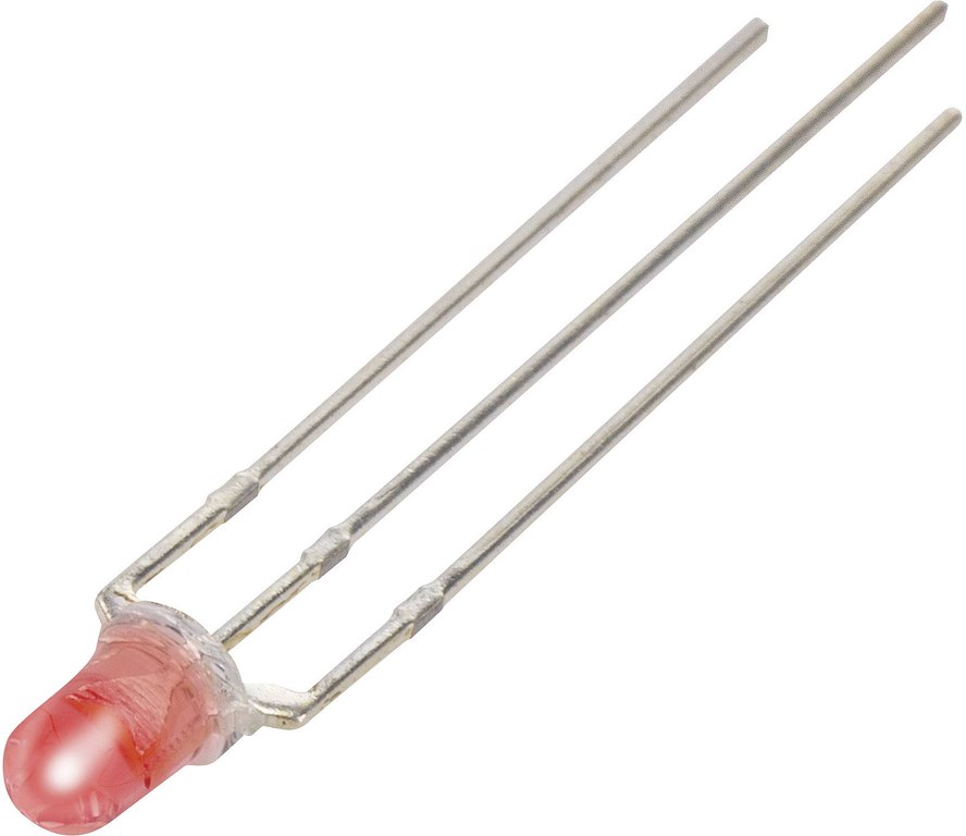Tru Components IBR-30FRV00-A difuzna LED crvena, bela okrugla 3 mm 1000 mcd, 1870 mcd 46 , 44 20 mA, 20 mA 2 V, 3,3 V