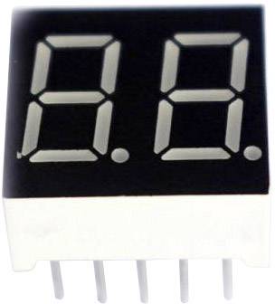 Tru Components 7-segmentni displej crveni 10,20 mm 2 V broj cifara: 2 TRU 7S2-40RAG