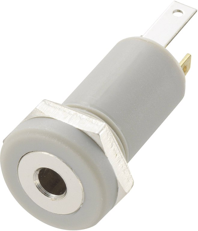 Klinken uticni konektor 2,5 mm uticnica, vertikalna montaza st. stubovi: 4 stereo, siva boja Tru Components
