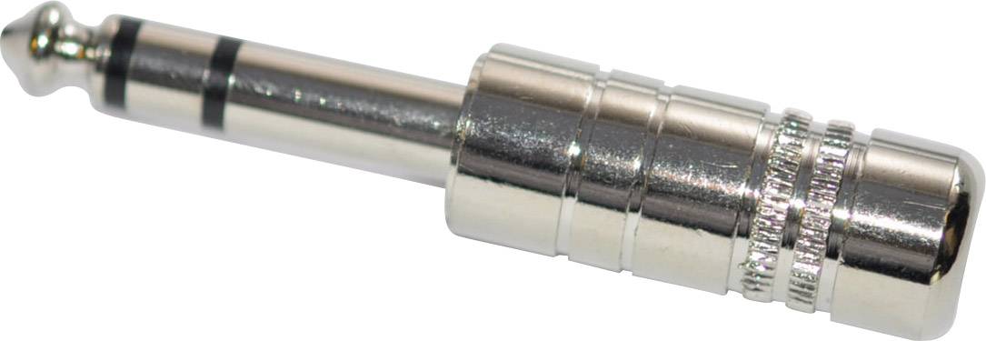 Klink uticni konektor 6,35 mm ravni utikac st. stubovi: 3 stereo srebrne boje