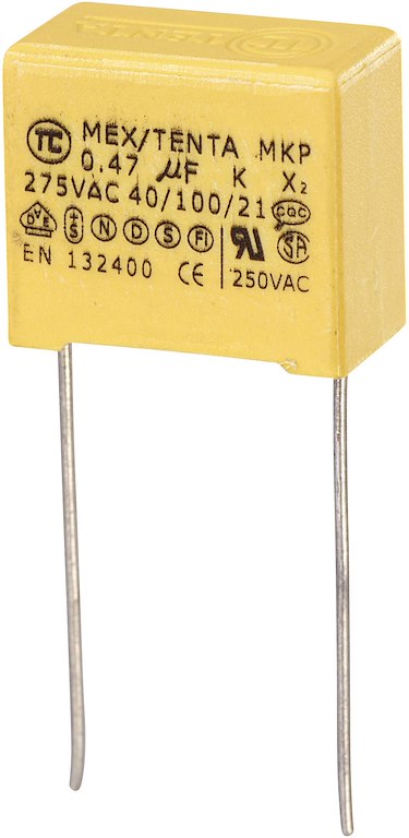 Tru Components MKP-*2 MKP-*2-kondenzator za suzbijanje radio smetnji, radijalno ožičen 0,47 mikroF 275 V/AC 10% 15 mm (D * s * V) 18 * 10 * 16 mm