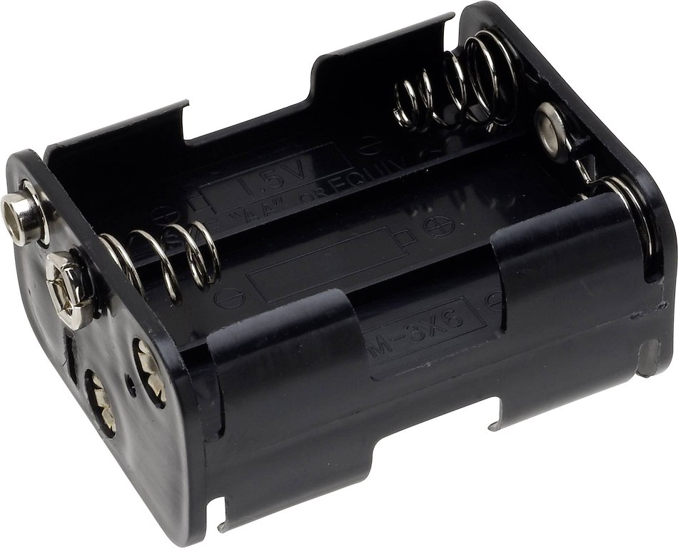 Drzac baterije 6* Mignon (AA) prikljucak dugmeta Tru Components BH-363-1B