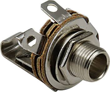 Tru Components 1578872 3,5 mm banana konektor zenski konektor za ugradnju, vertikalni broj pinova: 2 mono srebrna