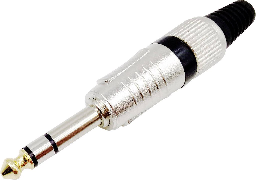 Klink uticni konektor 6,35 mm ravni utikac st. stubovi: 3 stereo, srebrne boje Tru Components