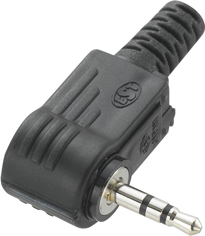 Klinken uticni konektor 2,5 mm ugaoni utikac st. stubovi: 3 stereo crne boje Tru Components