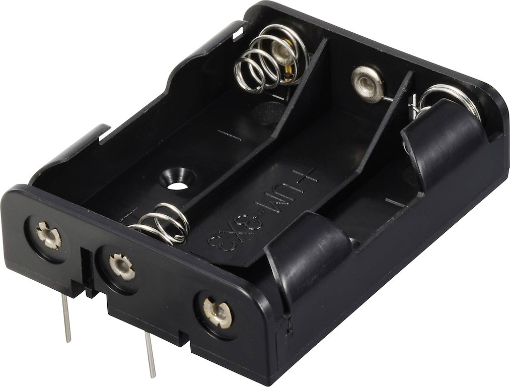 Tru Components TC-13220536 drzac baterije 3* Mignon (AA) kontaktni polovi (D * S * V) 60 * 48 * 16 mm