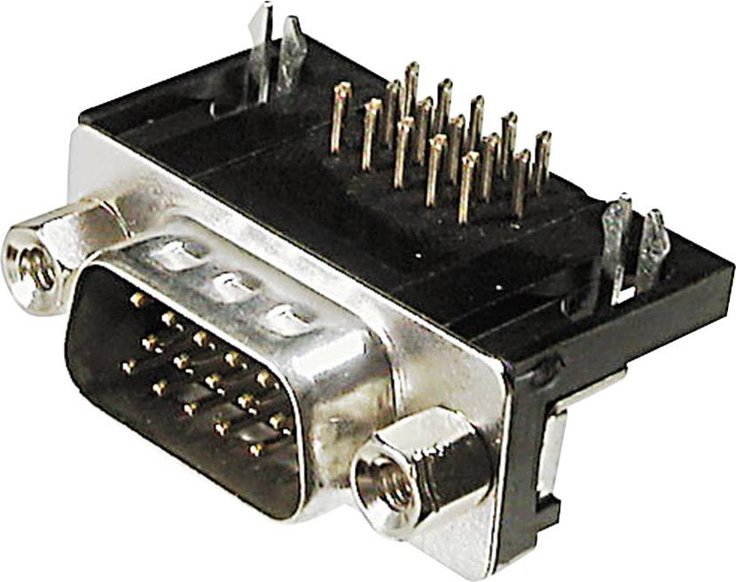 D-SUB zaglavlje sa muskim kontaktima ul. pinovi: konektor za lemljenje 15 Tru Components TC-A-HDS 15 A-KG/T-203
