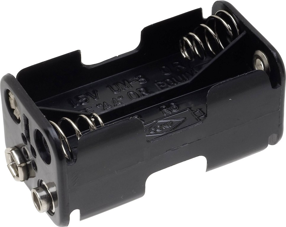 Drzac baterije 4* Mignon (AA) prikljucak dugmeta Tru Components BH-343-2B