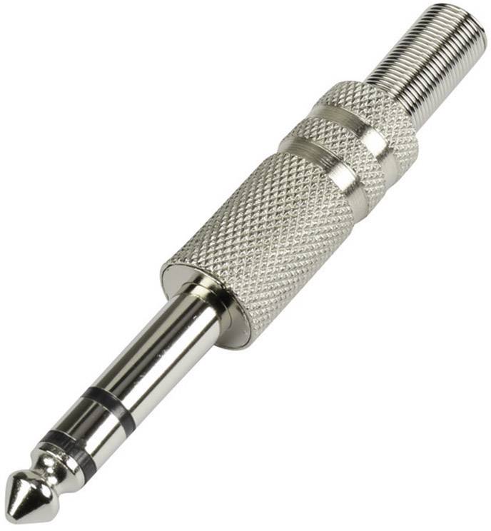 Klink uticni konektor 6,35 mm ravni utikac st. stubovi: 3 stereo srebrne boje Tru Components
