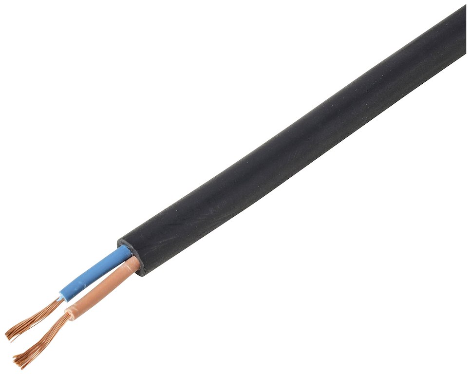 Tru Components TC-11585900 gumirani kabl H07RN-F 2 * 1,5 mm 2 crni 1m