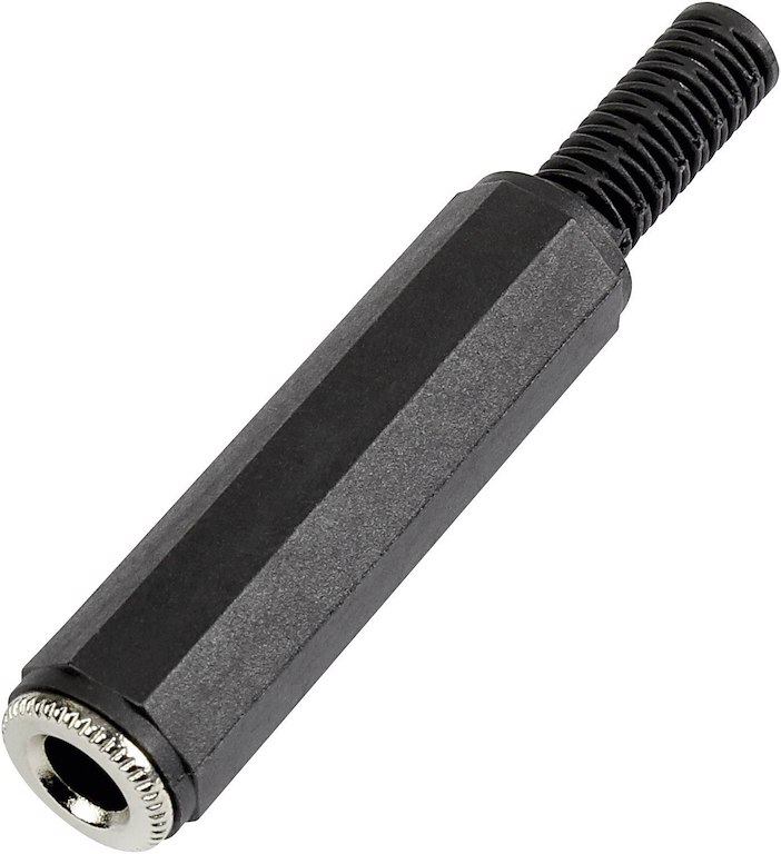 Klink uticni konektor 6,35 mm ravna uticnica st. stubovi: 2 mono, crne boje Tru Components