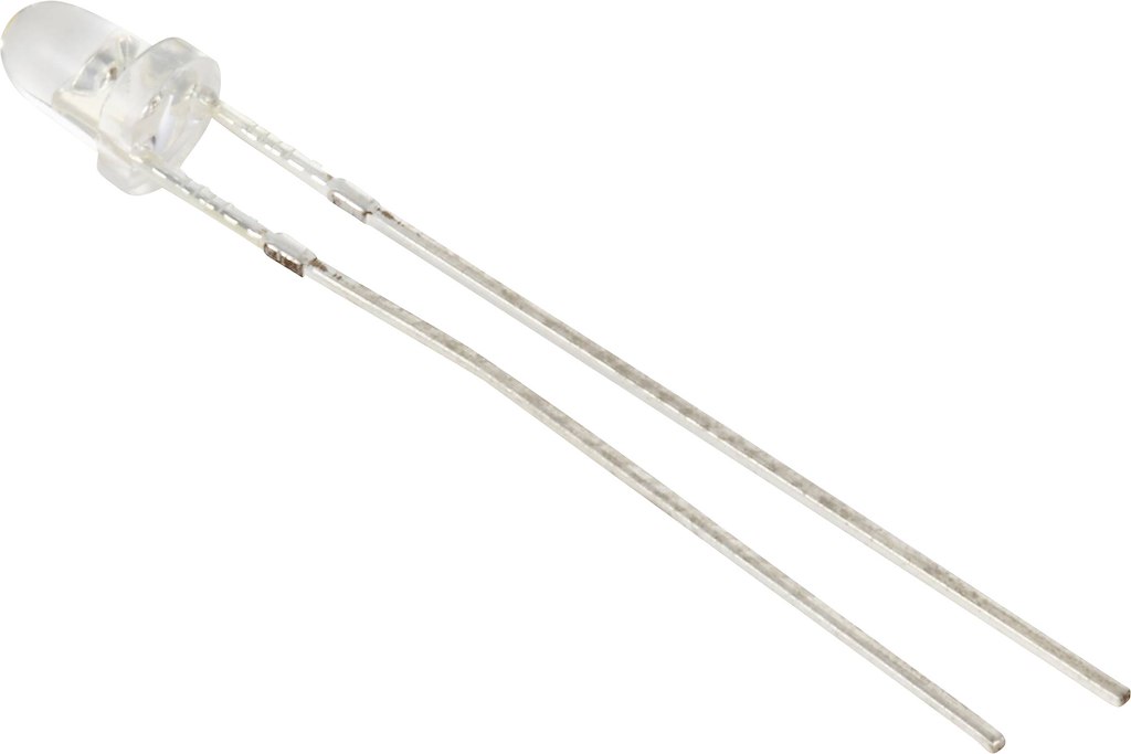 Tru Components difuzna LED toplo bela poluokrugla 3 mm 70000 mcd 15