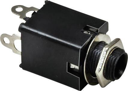 Tru Components 1578868 6,35 mm banana konektor zenski konektor za ugradnju, vertikalni broj pinova: 3 stereo srebrna