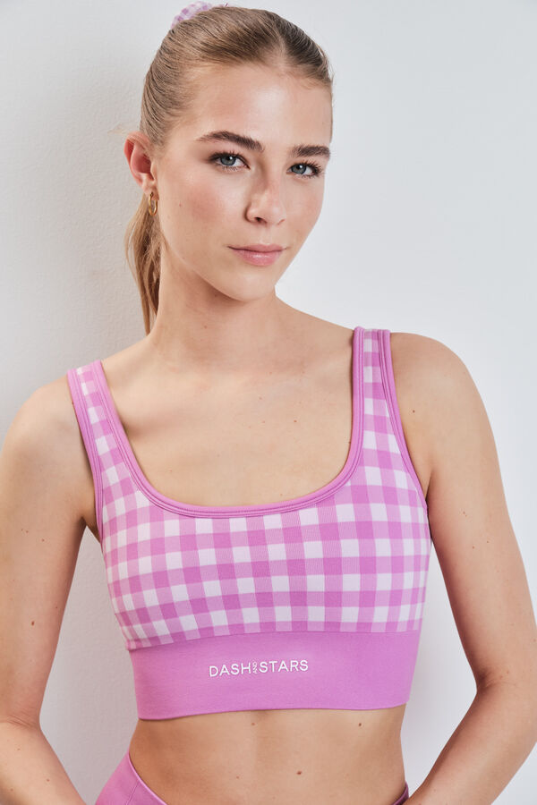 Roze sportski grudnjak SEAMLESS COMFORT sa Vichy printom