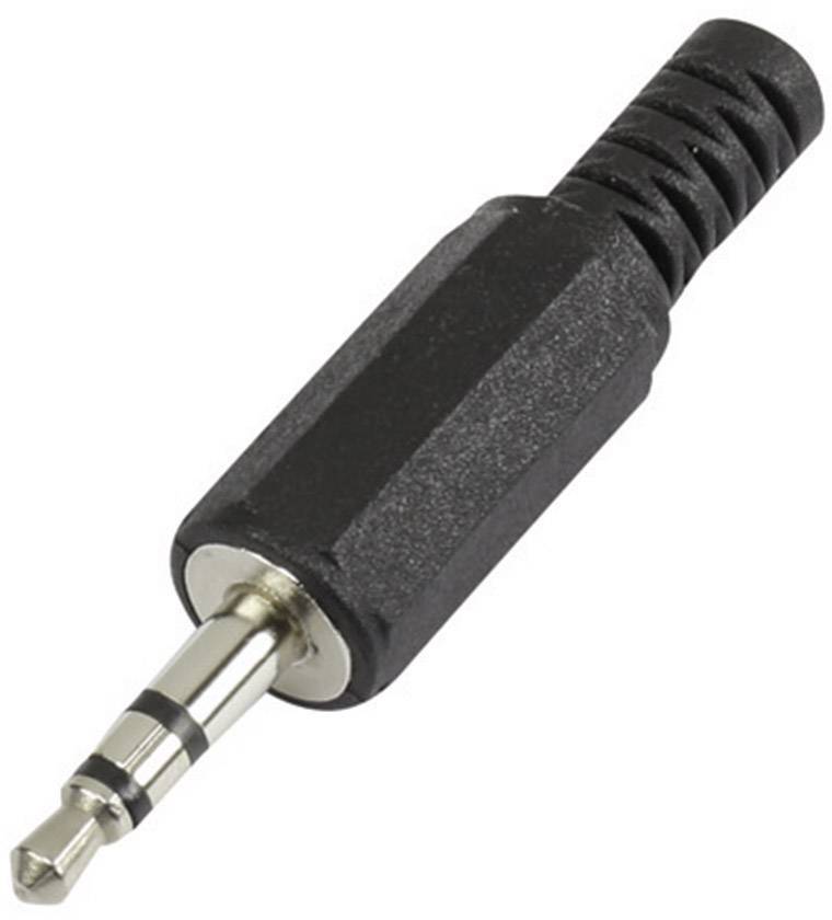 Klink uticni konektor 3,5 mm ravni utikac st. stubovi: 3 stereo, crne boje Tru Components