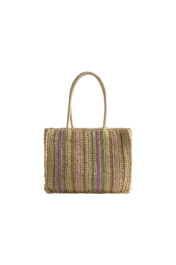 Raffia-effect beach bag