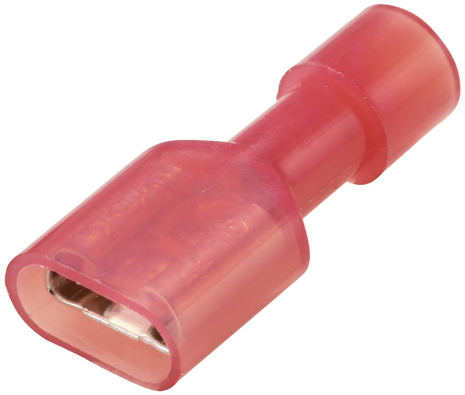 Tru Components TC-11599308 sirina jezicka navlake ravnog utikaca: 6,3 mm debljina utikaca: 0,8 mm 180 potpuno izolovano crveno