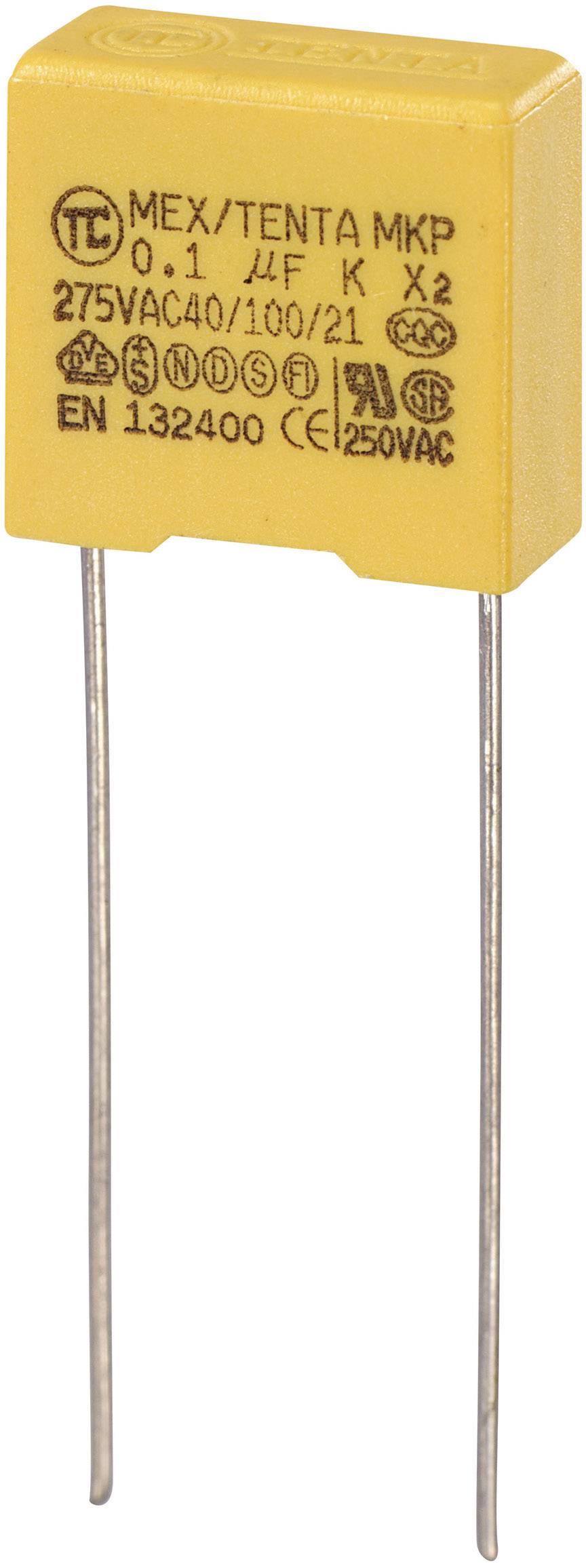 Tru Components MKP-*2 MKP-*2-kondenzator za suzbijanje radio smetnji, radijalno ožičen 0,1 mikroF 275 V/AC 10% 10 mm (D * s * V) 13 * 6 * 12 mm