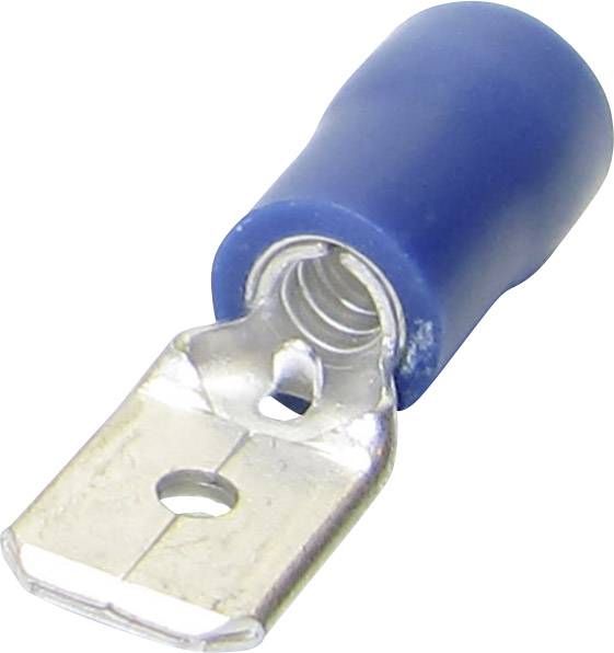 Ravni utikac, sirina utikaca: 4,80 mm Debljina utikaca: 0,80 mm 180 delimicno izolovano, plave Tru Components 1582962
