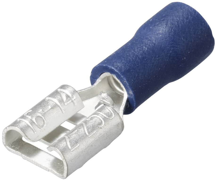 Tru Components TC-11894524 plosnati utikac sirina jezicaka: 6,3 mm debljina utikaca: 0,8 mm delimicno izolovani plavi