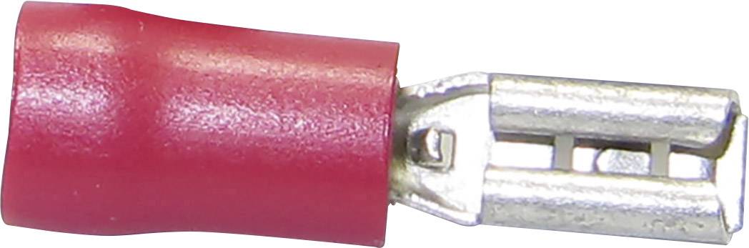 Ravna uticnica, sirina utikaca: 4,80 mm, debljina utikaca: 0,80 mm 180 delimicno izolovano, crvene Tru Components 1583061