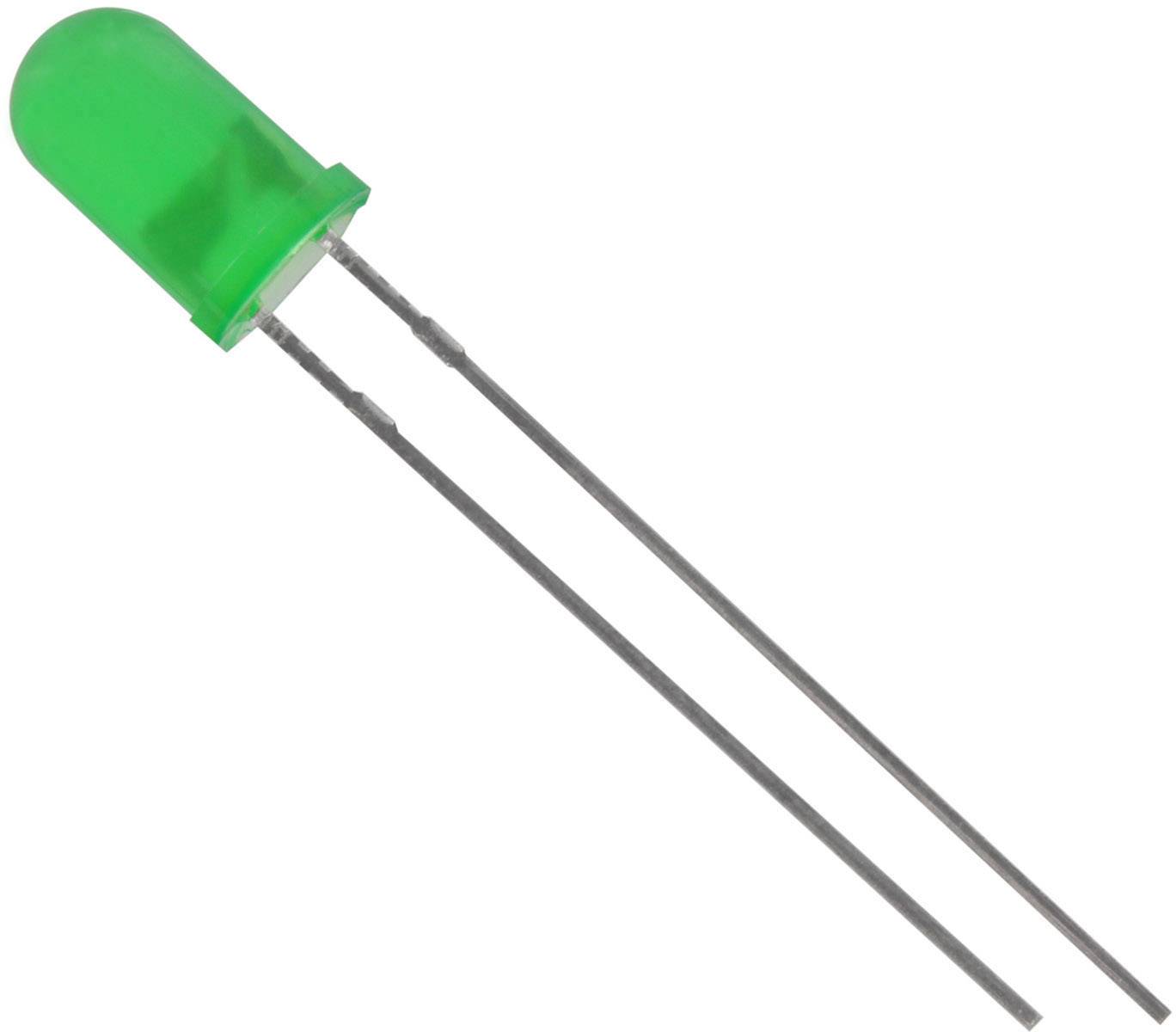 Tru Components 1573747 difuzna LED zelena okrugla 5 mm 2000 mcd 50 20 mA 3,1 V