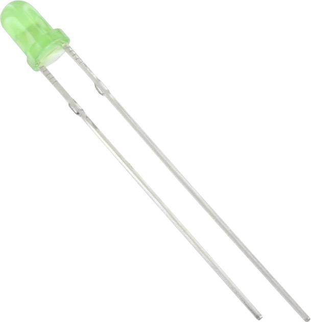 Tru Components 1577354 difuzna LED zelena okrugla 3 mm 175 mcd 60 20 mA