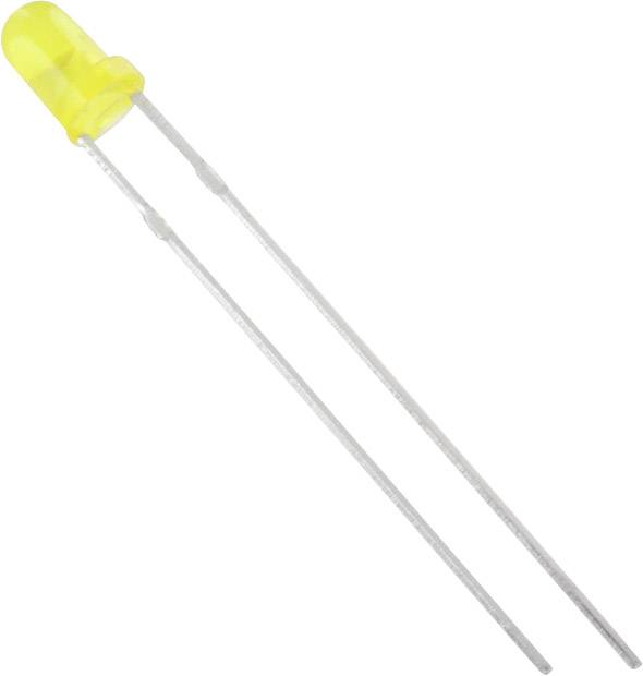 Tru Components 1577458 difuzna LED zuta okrugla 3 mm 275 mcd 60 20 mA