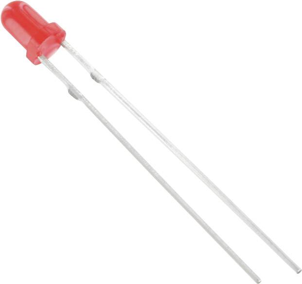 Tru Components 1577456 difuzna LED crvena okrugla 3 mm 75 mcd 60 20 mA
