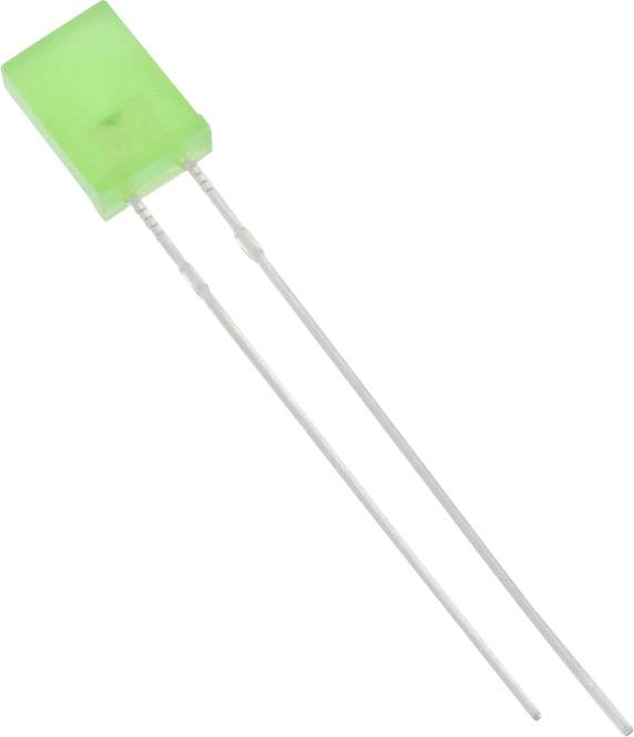 Tru Components 1577340 difuzna LED zelena pravougaona 2 * 5 mm 15 mcd 180 20 mA