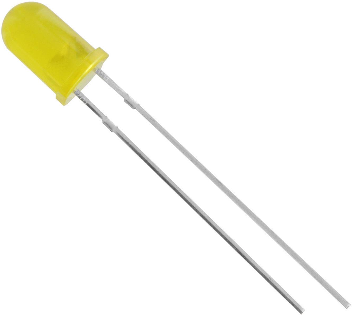 Tru Components 1573743 difuzna LED zuta okrugla 5 mm 130 mcd 50 20 mA 2,1 V