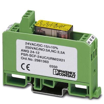sigurnosni relej PSR-SCF- 24UC/URM/2X21 Phoenix Contact Radni napon (broj): 24 V/DC, 24 V/AC 2 kom. (s k V k D) 17,5 k 75 k 60,5 mm 10 kom.