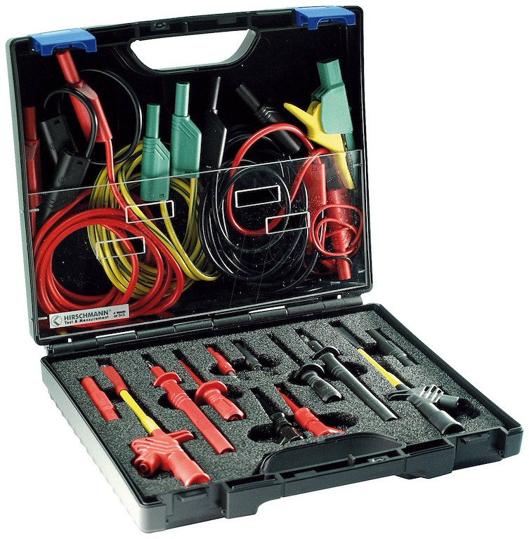 SKS Hirschmann PMS SKS Elektroinstallation komplet sigurnosnih krokodilskih stezaljki uticni prikljucak 4 mm, uticni prikljucak 2 mm CAT III 1000 V crna, crvena, zuta, zelena