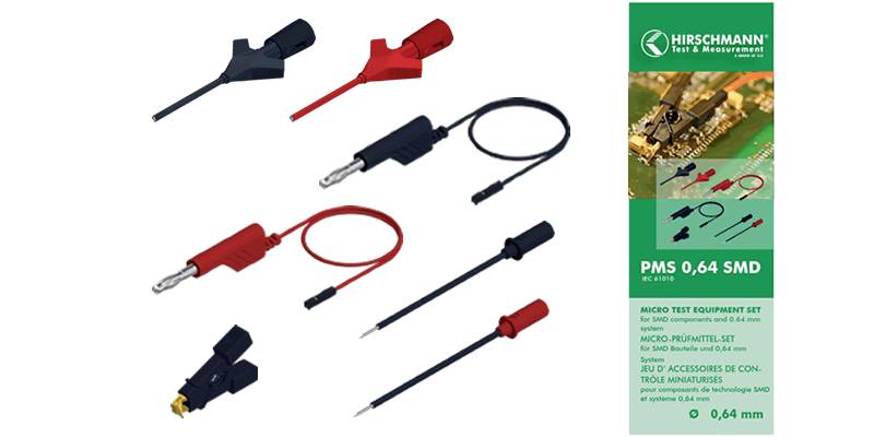 SKS Hirschmann PMS 0,64 SMD komplet mernih kablova [ – ] crna, crvena