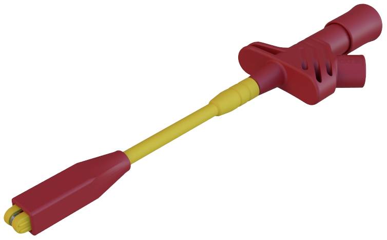 SKS Hirschmann KLEPS 2800 rt sigurnosna krokodilska stezaljka uticni prikljucak 4 mm CAT III 1000 V crvena