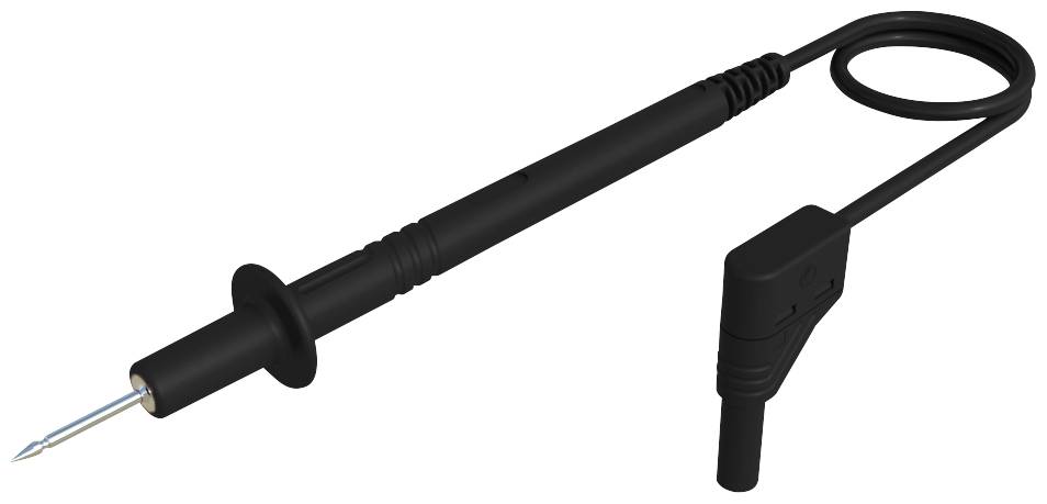 SKS Hirschmann PL 2700 S W sw merni kabl sonda 4 mm utikac 1.00 m crna