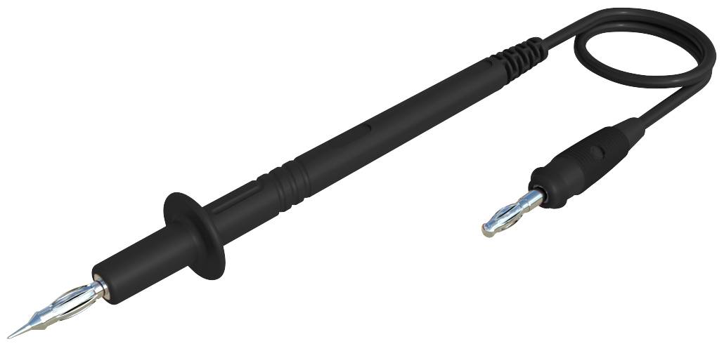 SKS Hirschmann PL 3 merni kabl [4 mm utikac – lamelarni muski konektor 4 mm] 1.00 m crna
