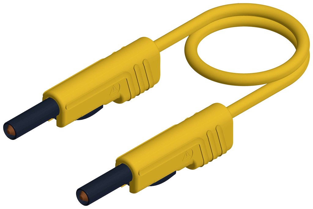 SKS Hirschmann MLB 200/1 V ge merni kabl [lamelarni muski konektor 4 mm – lamelarni muski konektor 4 mm] 2.00 m zuta