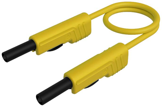 SKS Hirschmann MLB 100/1 V ge merni kabl [lamelarni muski konektor 4 mm – lamelarni muski konektor 4 mm] 1.00 m zuta