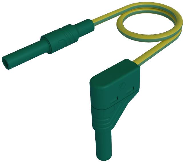 SKS Hirschmann MAL S WG-B 100/2,5 ge/gn sigurnosni merni kabl 4 mm sigurnosni utikac 4 mm sigurnosni utikac 100 cm zuto-zelena